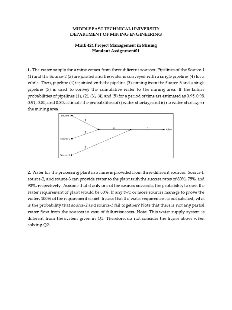 MinE424 - Handout Assignment01 - 2020 | PDF | Science & Mathematics | Technology & Engineering