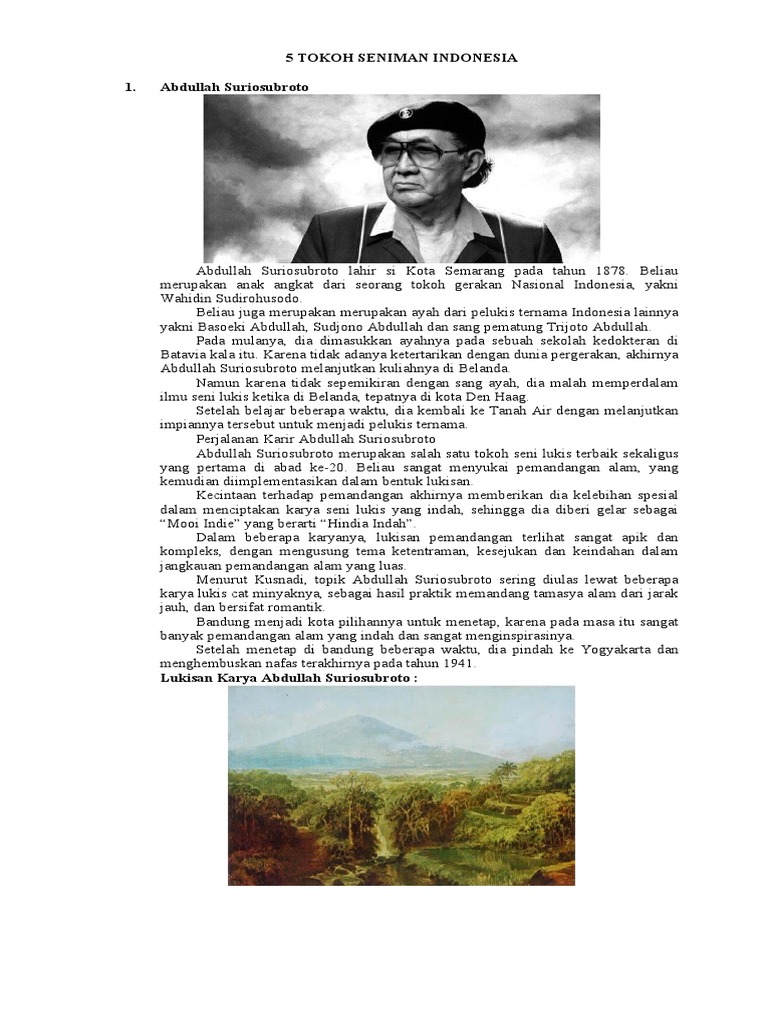 5 Tokoh Pelukis Ternama Indonesia | PDF