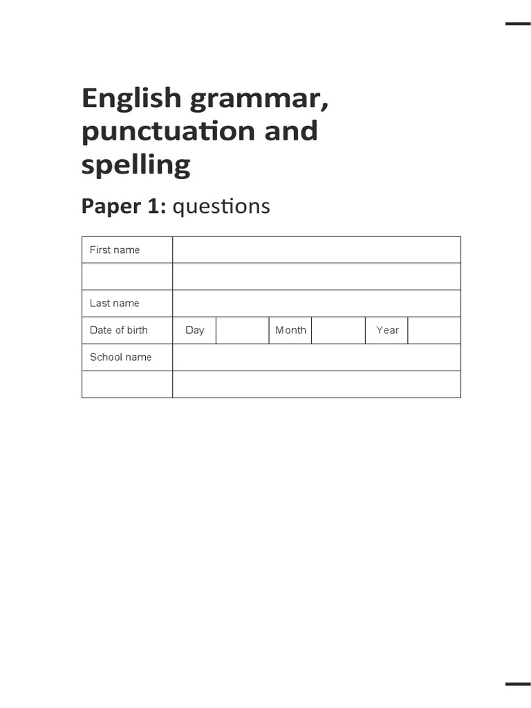 English - Paper1 - Questions Word | PDF | Linguistics | Grammar