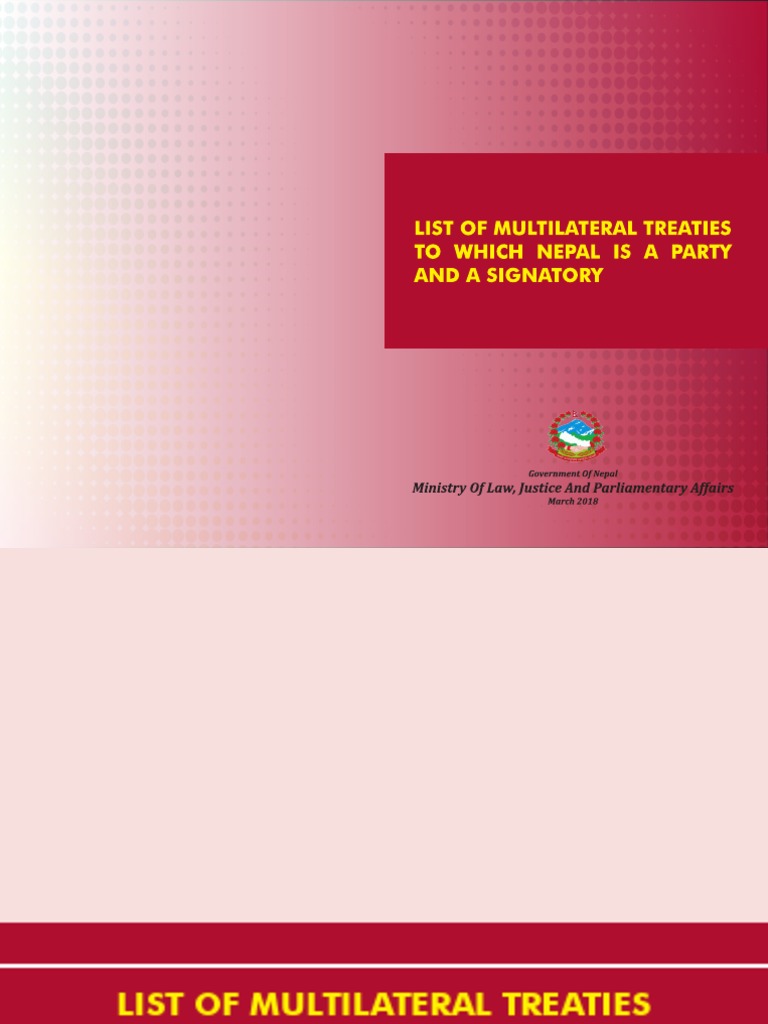 List of Multilateral Treaties Signed by Nepal | PDF | International ...
