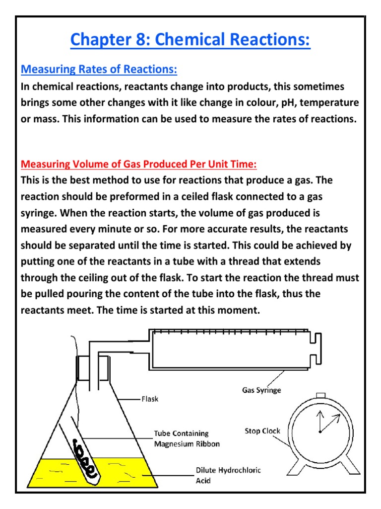 Chapter 8 Chemical Reactions | PDF | Reaction Rate | Chemical Reactions