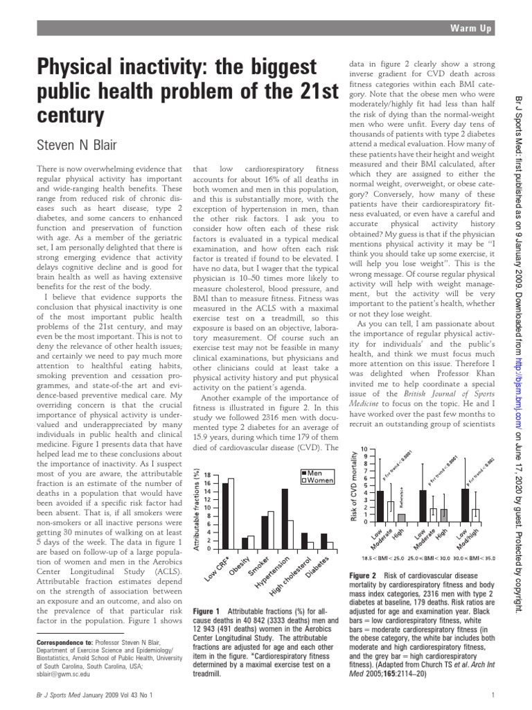 Physical Inactivity: The Biggest Public Health Problem of The 21st ...