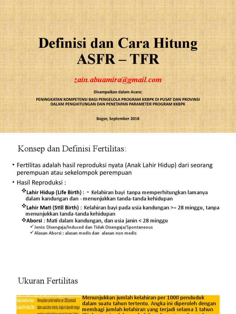 Definisi Dan Cara Hitung TFR Dan ASFR | PDF
