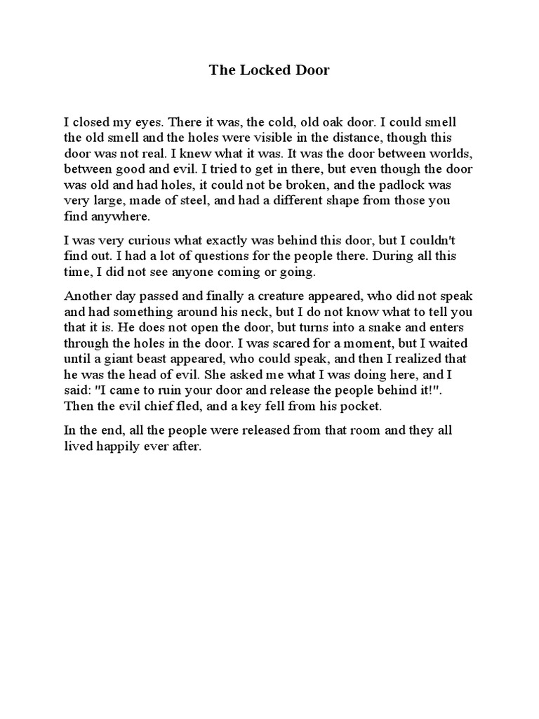 The Locked Door Pdf