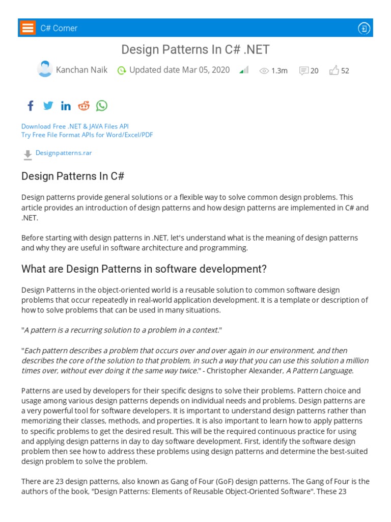 Design Patterns In C Kanchan Naik Pdf Class Computer Programming