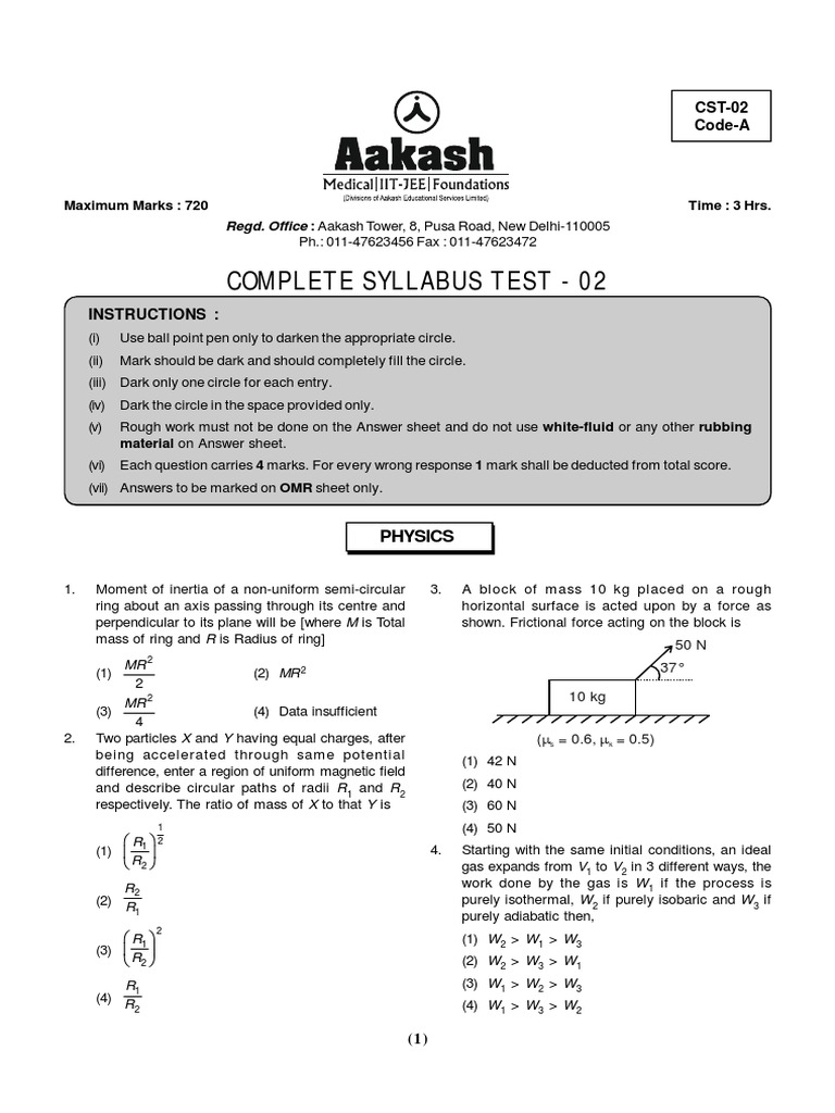 CST-02 With Answer Key PDF | PDF | Electronvolt | Electromagnetic Radiation