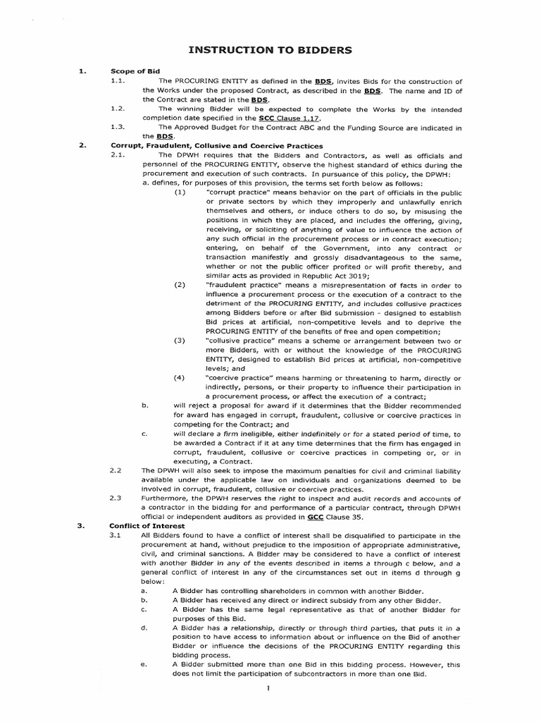 Instruction To Bidders PDF | PDF
