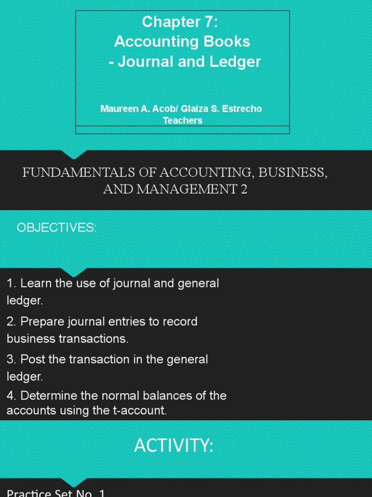 Video Lesson Chapter 7 Fabm2 Journal and Ledger | PDF | Debits And ...
