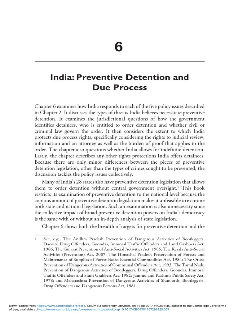 India’s Preventive Detention Laws Explained | PDF | Due Process Clause ...