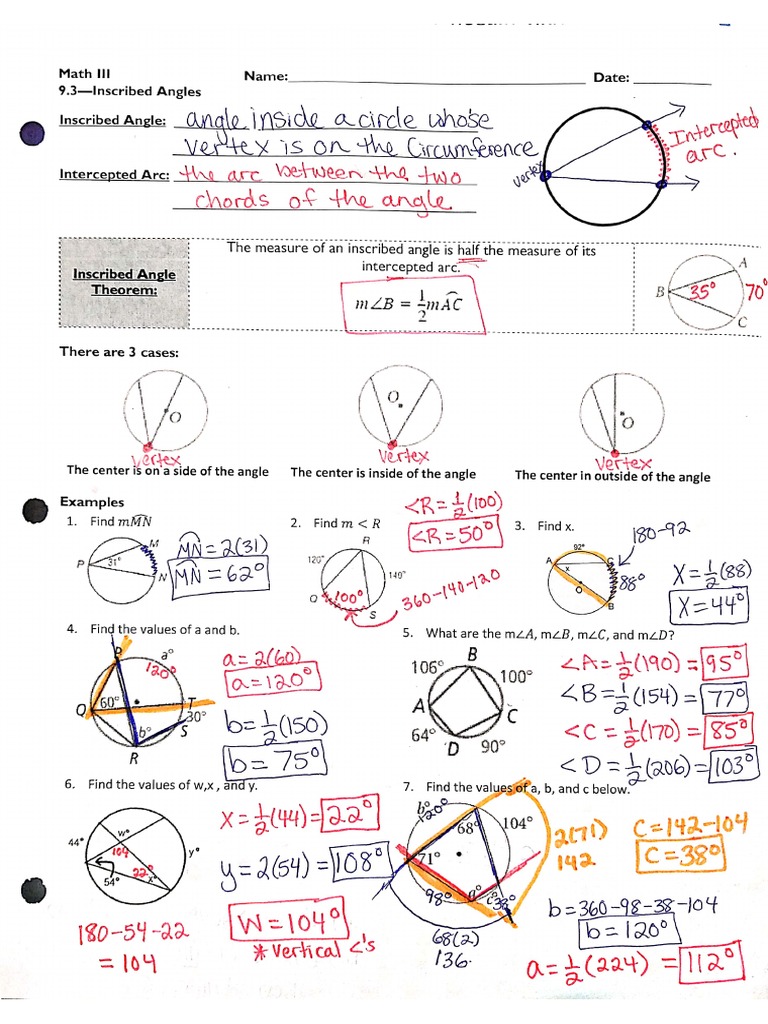 Lesson 5 - Inscribed Angles