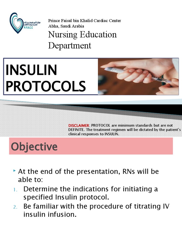 Nursing Education Department: Insulin Protocols | PDF | Hyperglycemia ...