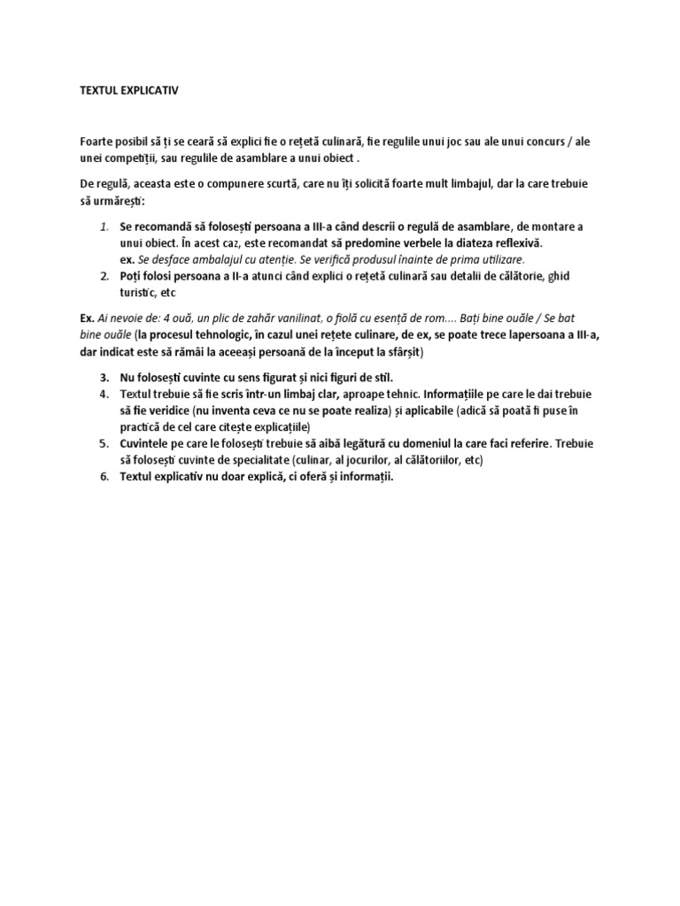 Textul Explicativ | PDF