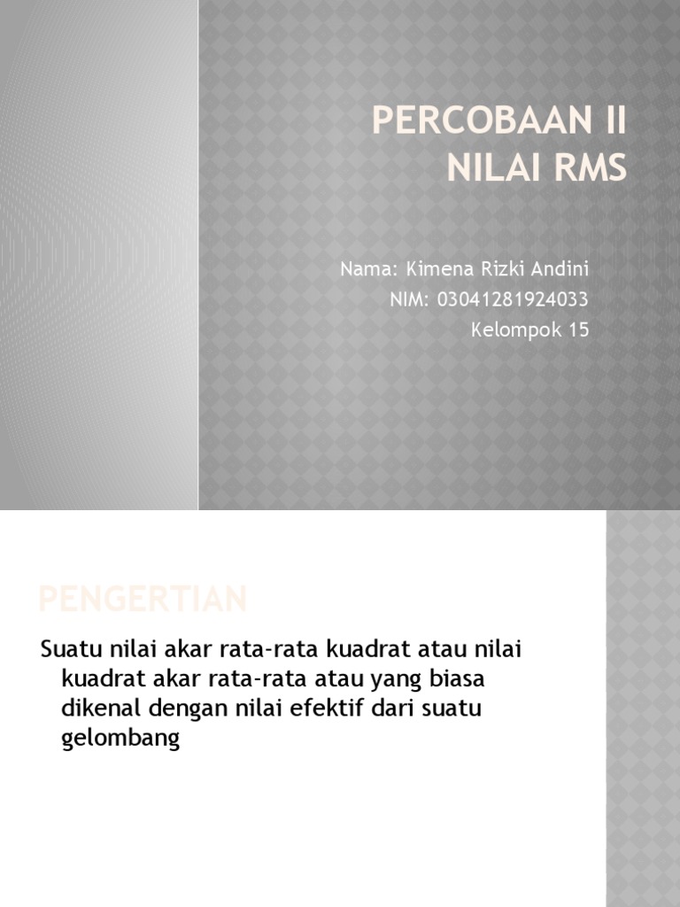 Nilai RMS dan Jenis Gelombang Elektrik | PDF | Sains & Matematika