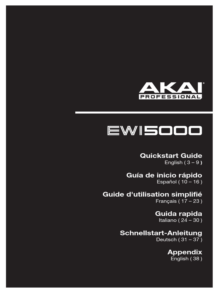 EWI5000 Quickstart Guide | PDF | Sound Technology | Information And ...