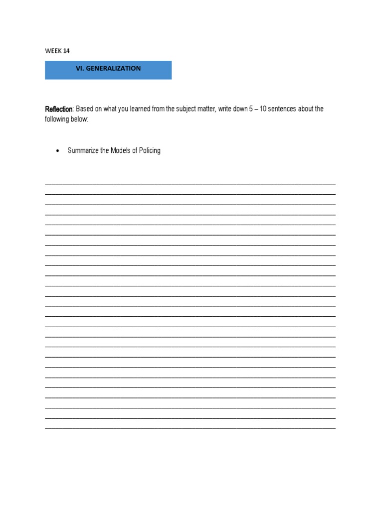 Week 14 Generalization Activity | PDF | Cognition | Cognitive Science