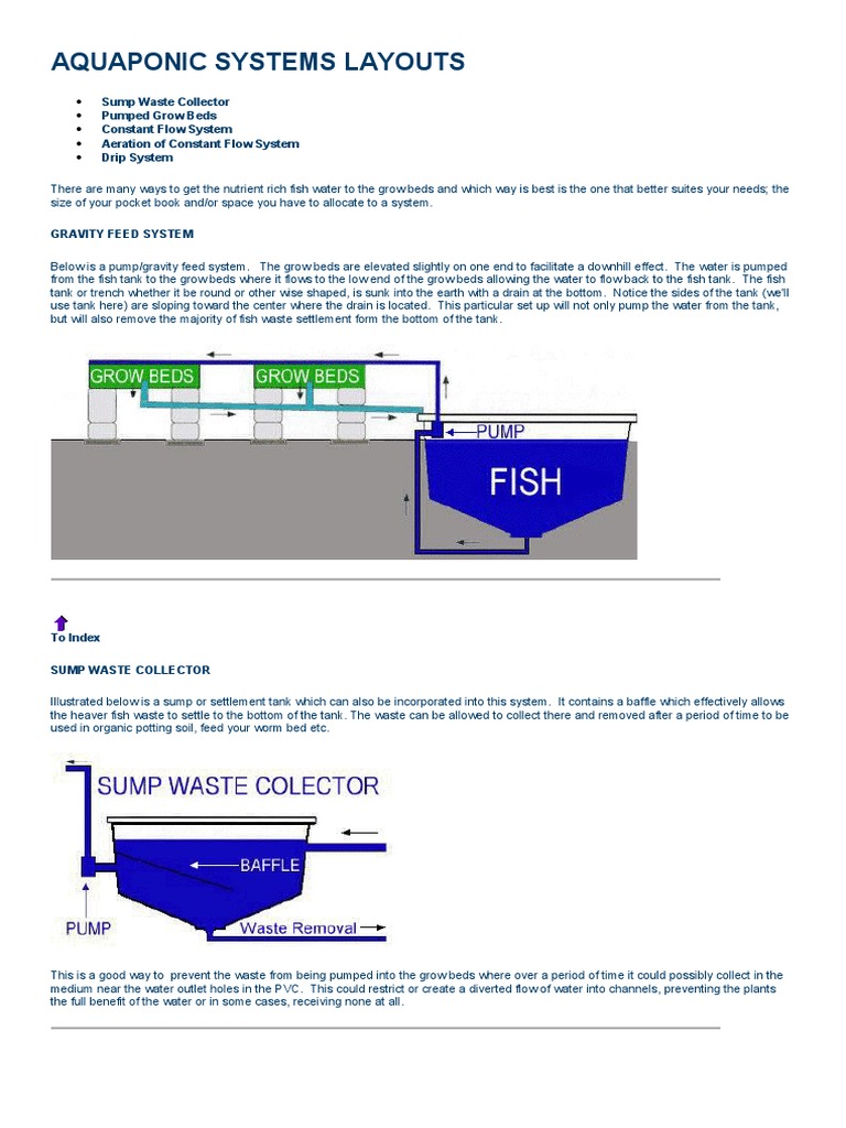 Aquaponics System Layouts Guide | PDF | Aquaponics | Water