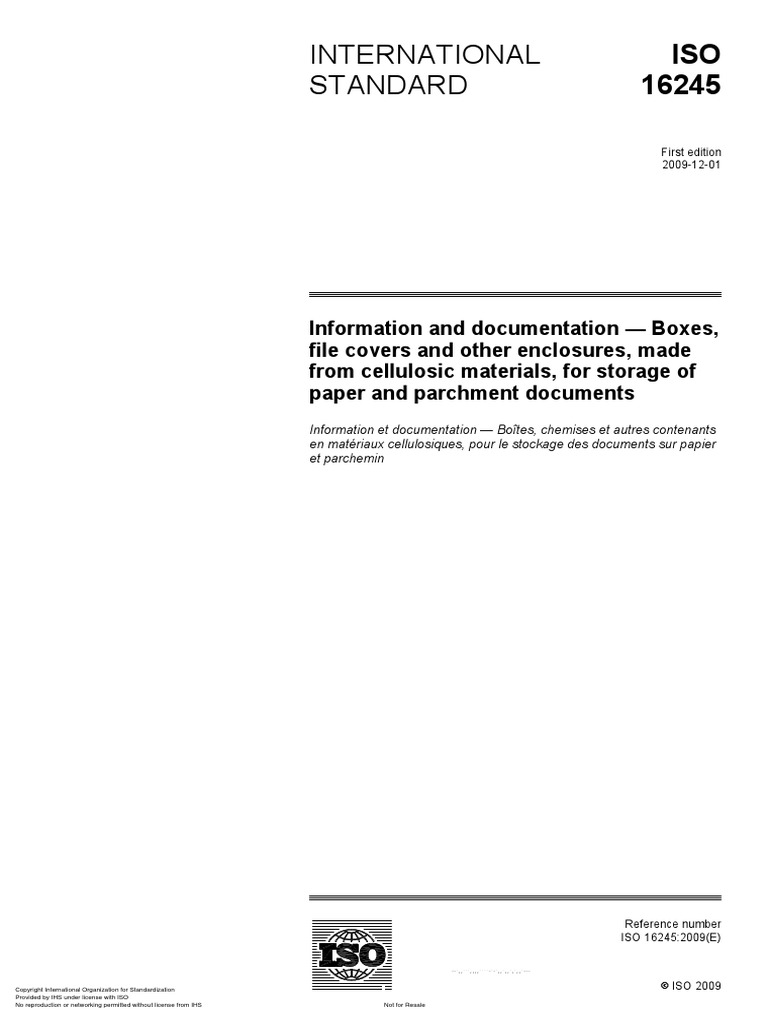Iso 16245 | PDF | International Organization For Standardization | Paper