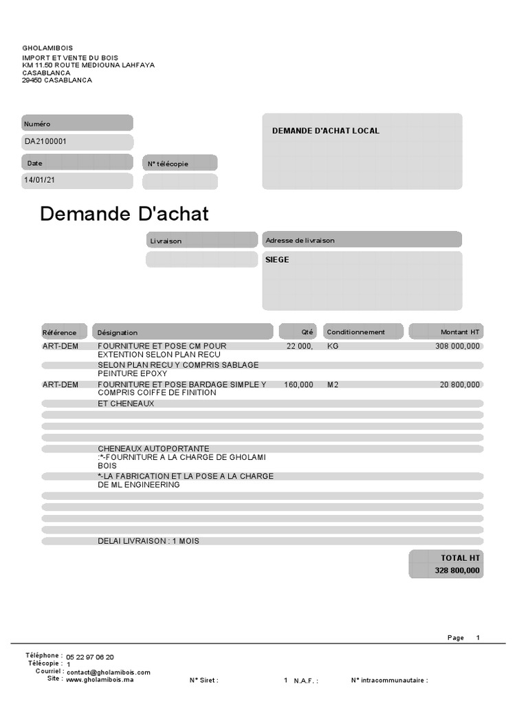 Demande D'achat | PDF