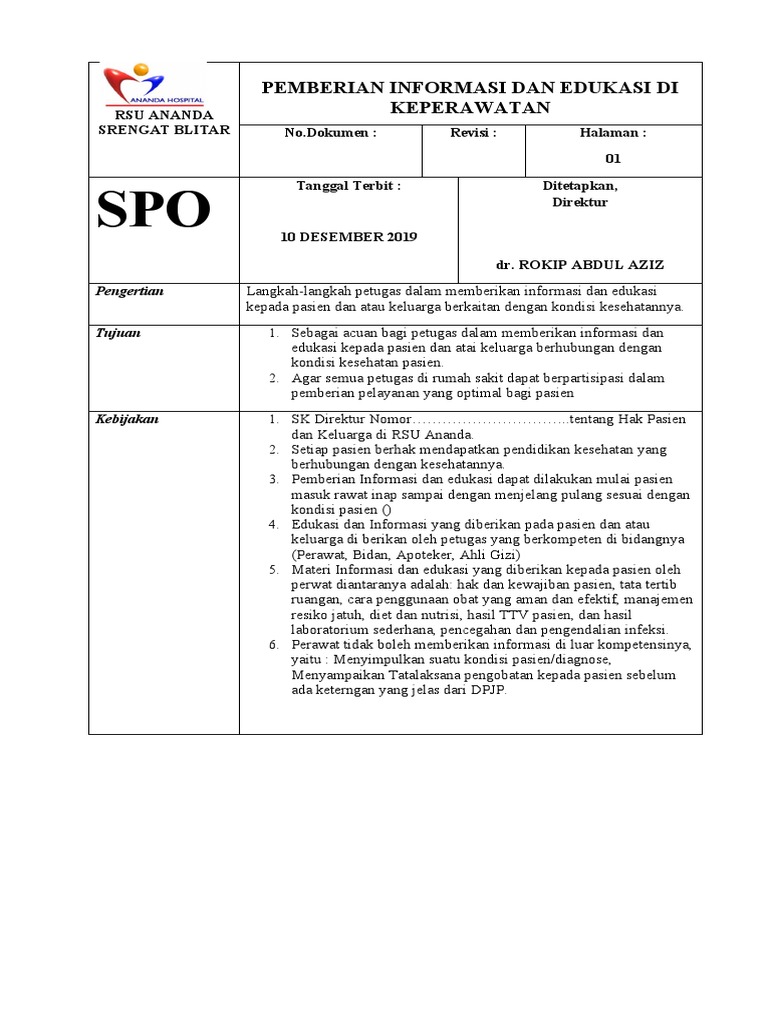 Spo Kie Pasien Di Keperawatan | PDF