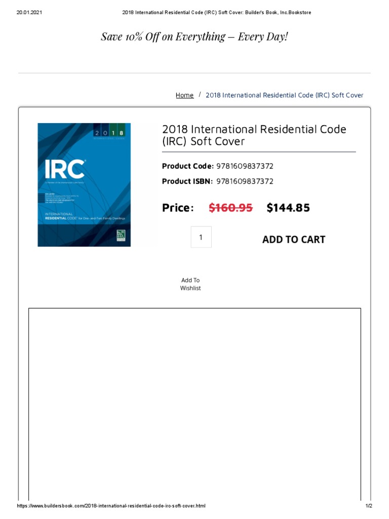 2018 International Residential Code (IRC) Soft Cover: Save 10% O On ...