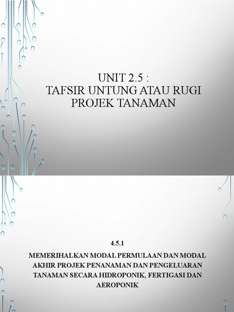 Analisis Untung Rugi Projek Tanaman | PDF