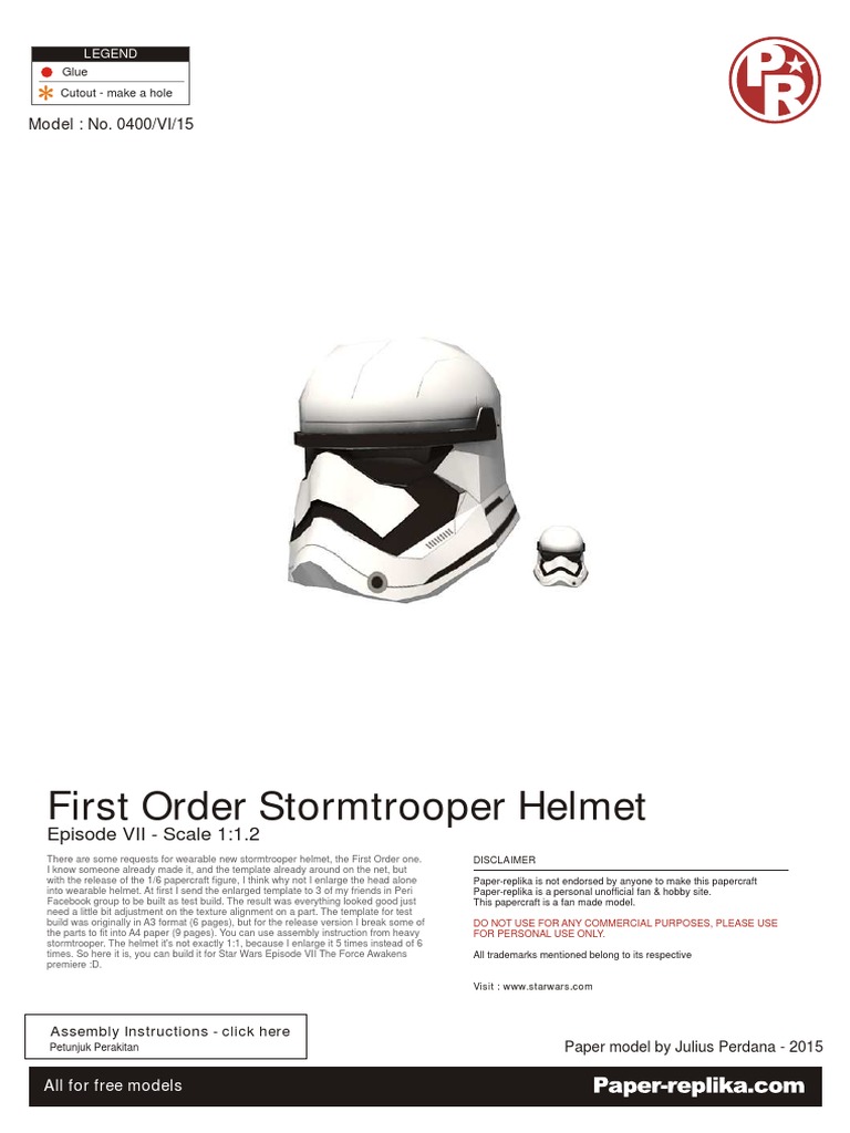 First Order Heavy Stormtrooper Helmet A4 | PDF