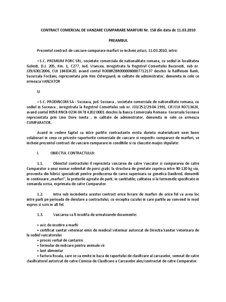 Contract Premium Porc | PDF