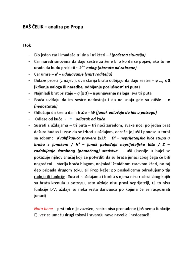 BAS CELIK - Analiza Po Propu | PDF