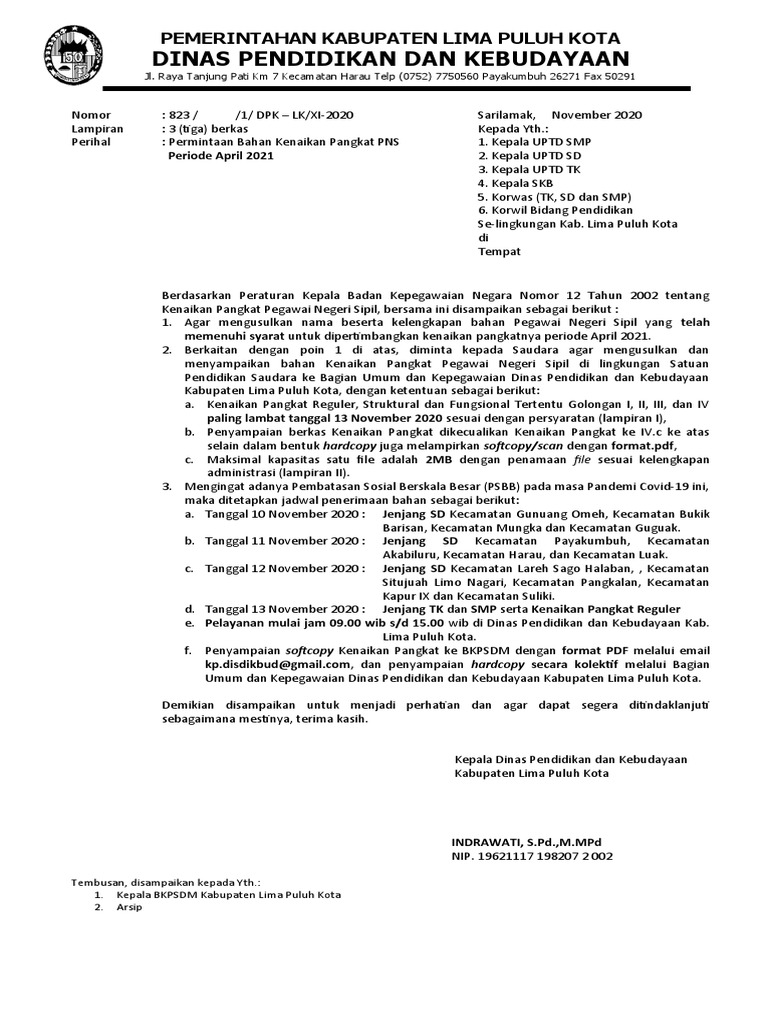 Surat KP April 2021 | PDF