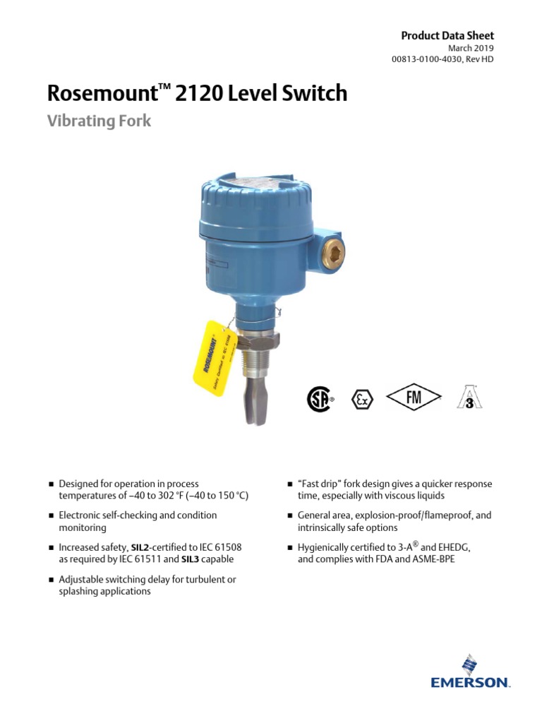 Product Data Sheet Rosemount 2120 Level Switch Vibrating Fork en 73576 ...