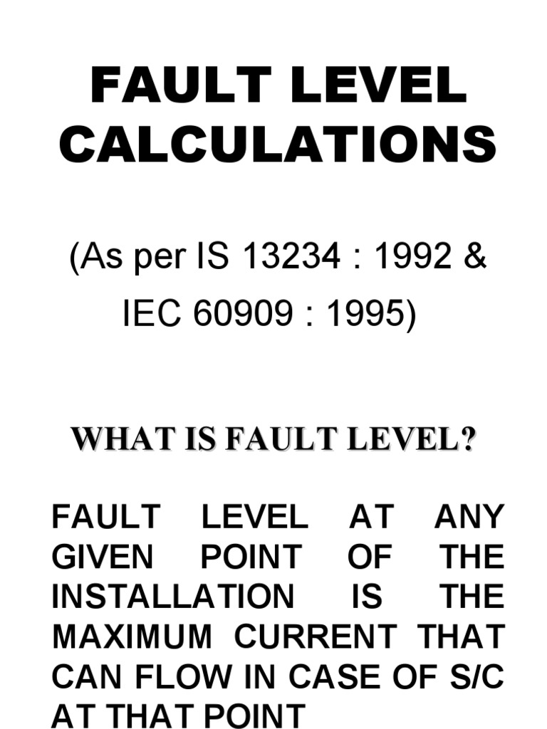 Fault Level Calculations Guide | PDF | Science & Mathematics