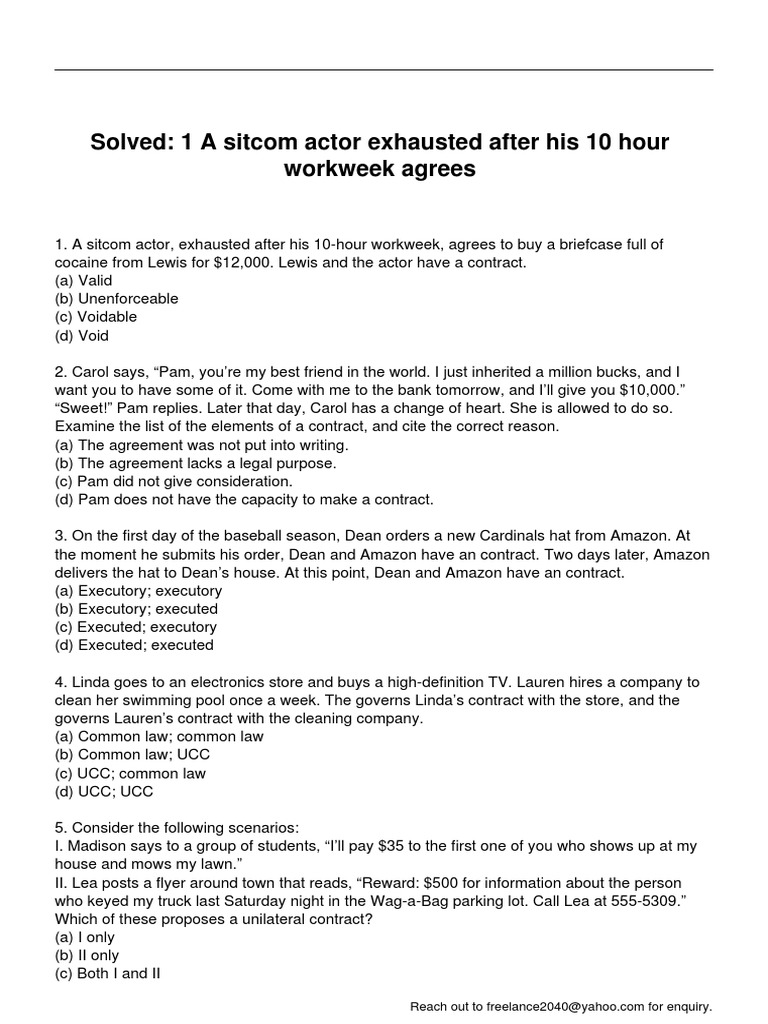 1 A Sitcom Actor Exhausted After His 10 Hour Workweek Agrees | PDF