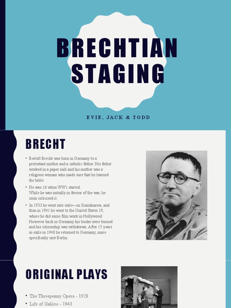 1a - Brechtian Staging | PDF | Theatre | Performing Arts
