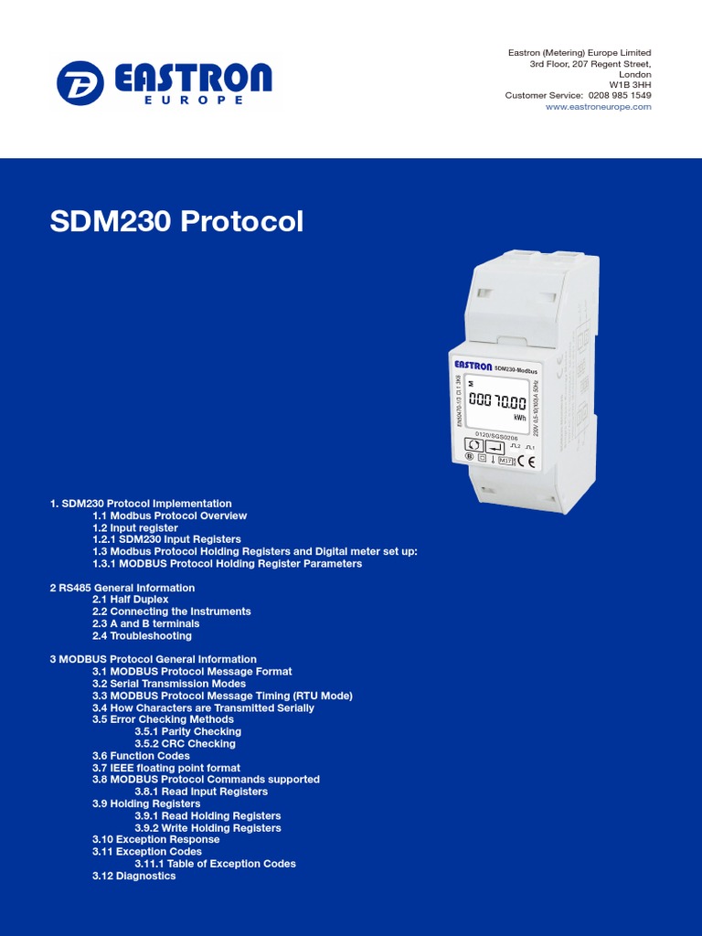 SDM230 Protocol | PDF | Bit | Error Detection And Correction