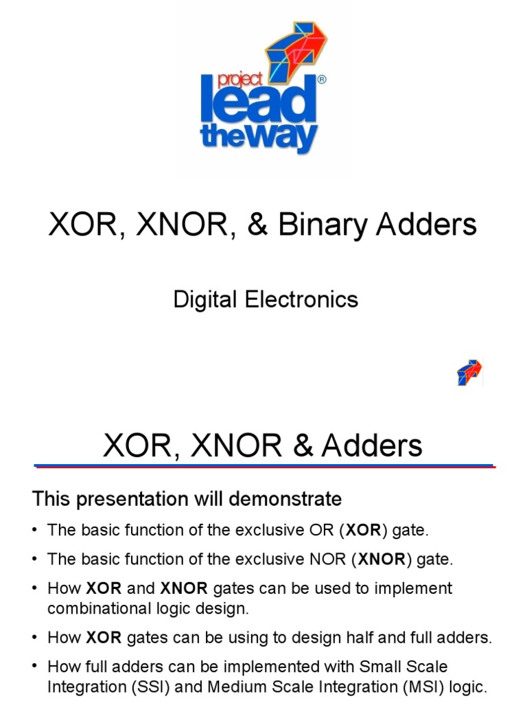 XOR, XNOR, & Binary Adders: Digital Electronics | PDF | Electronic Circuits | Mathematical Logic