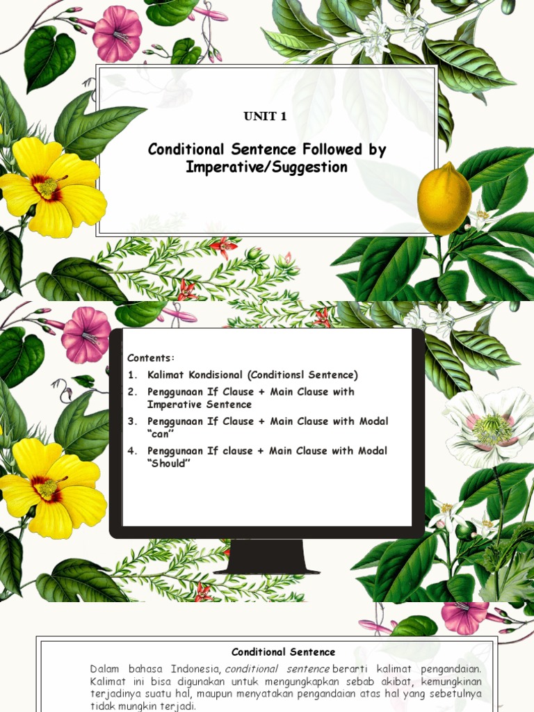 Conditional Sentence Followed by Imperative/Suggestion: Unit 1 | PDF