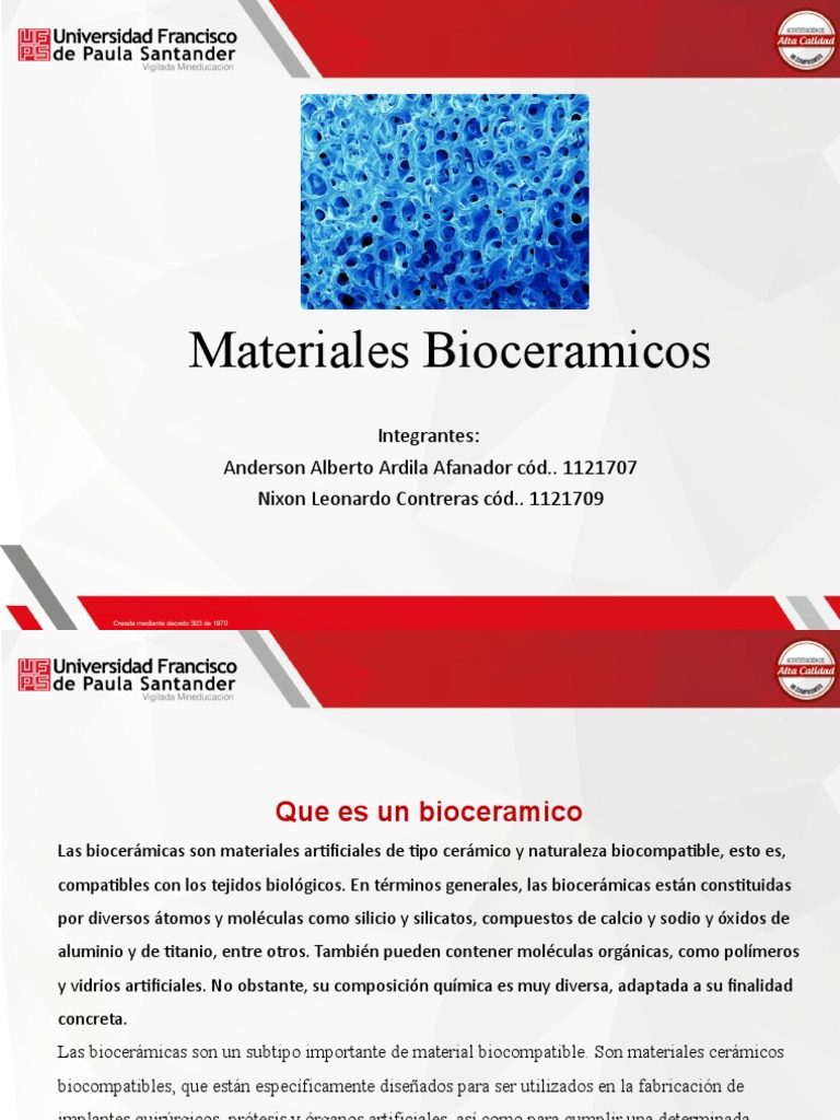 Bioceramicos | PDF | Biocerámica | Hueso