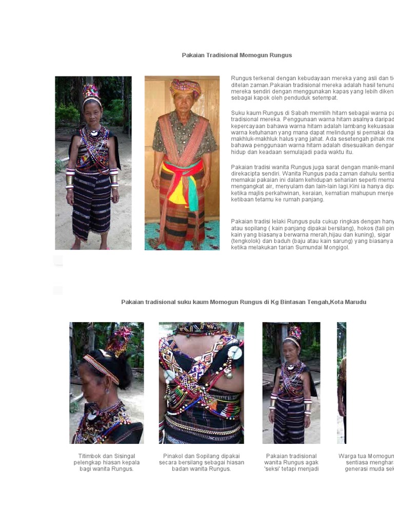 Pakaian Tradisional Momogun Rungus | PDF
