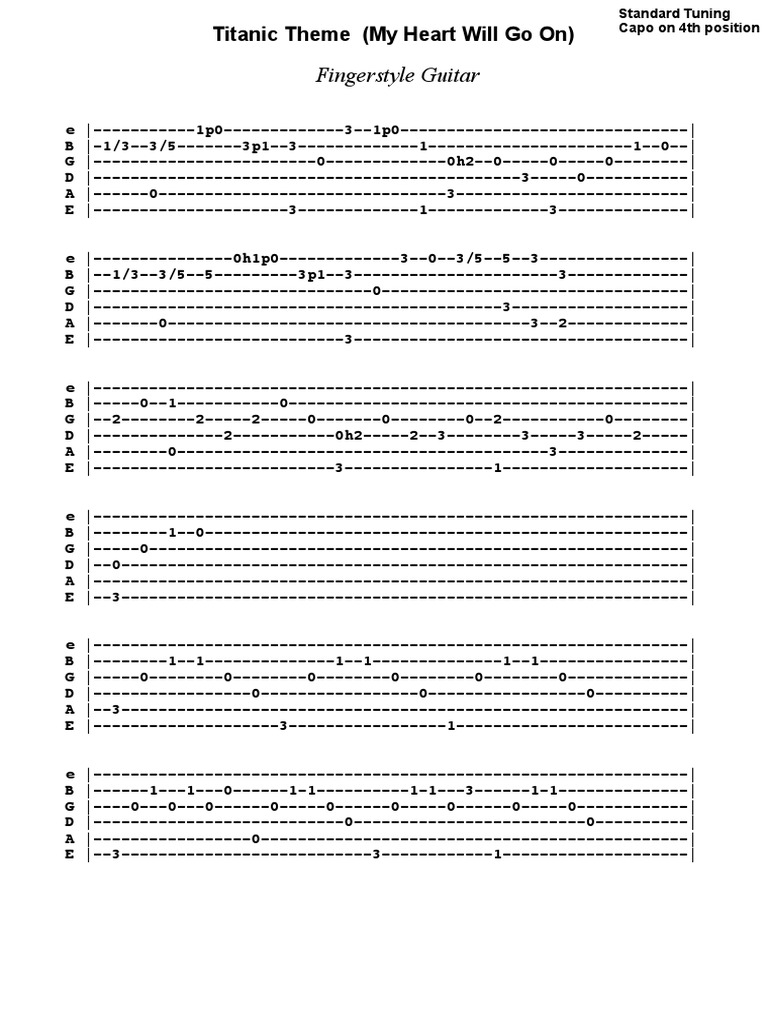 Guitar Chords For Titanic Theme Song