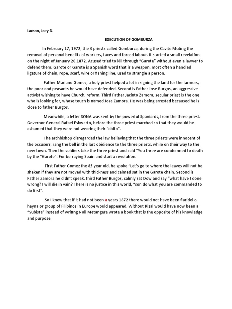 Lacson, Joey D. Execution of Gomburza | PDF