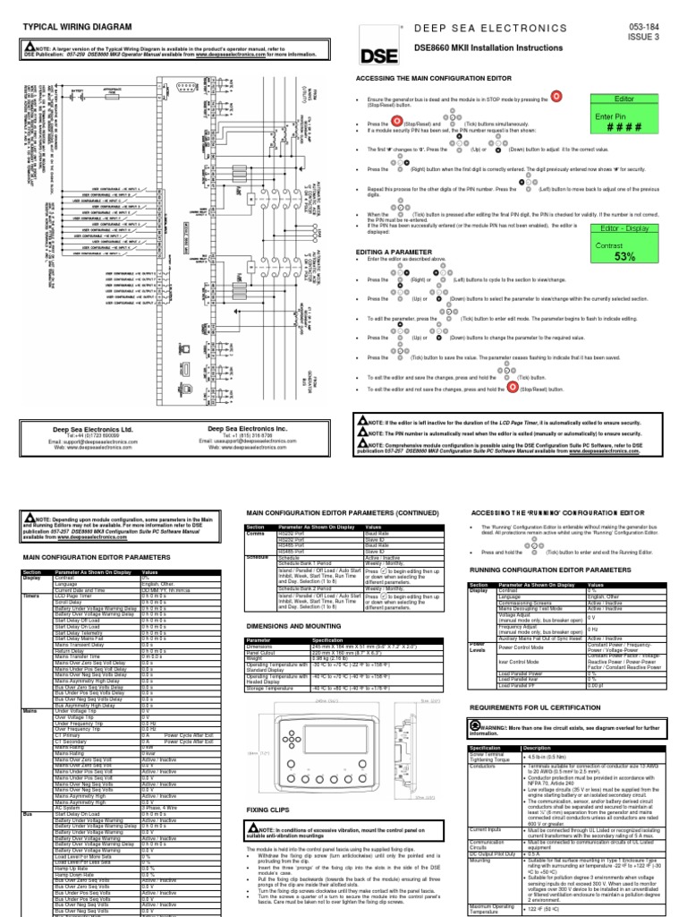 DSE8660 MKII Installation Instructions | PDF | Mains Electricity ...
