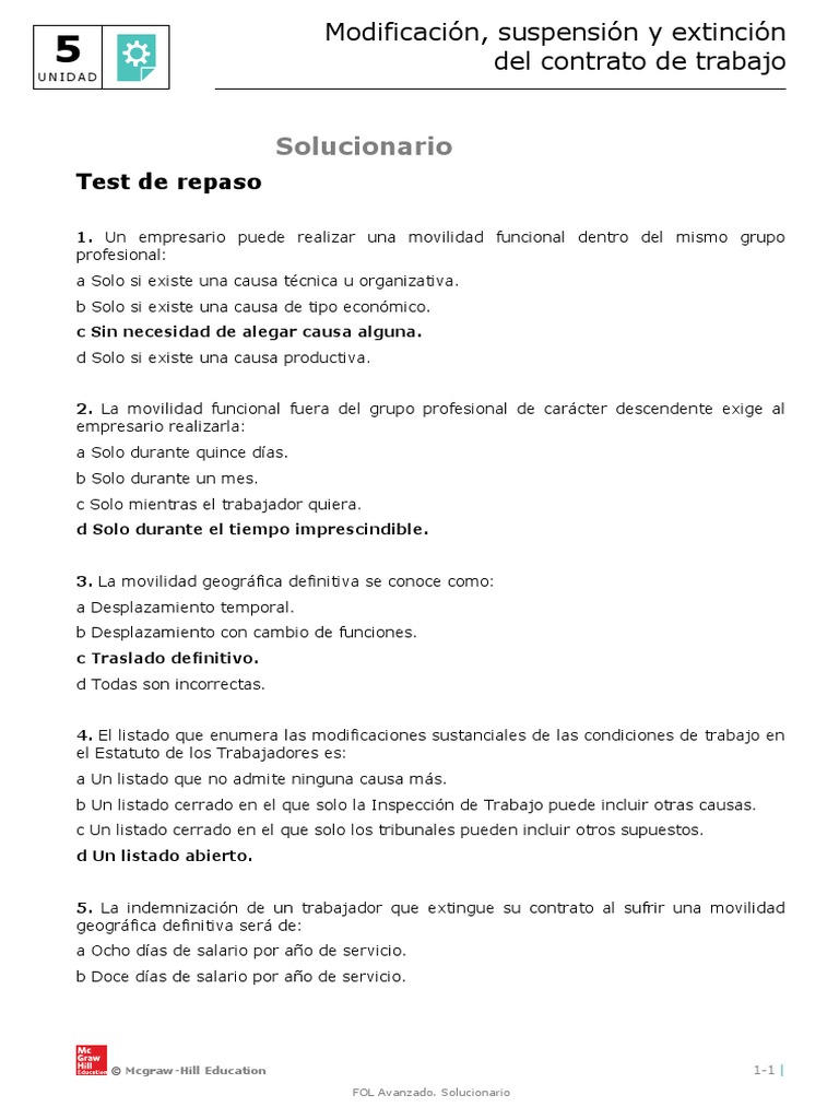 Solucionario Tema 5 Formación y Orientación Laboral | PDF | Salario | Relaciones laborales