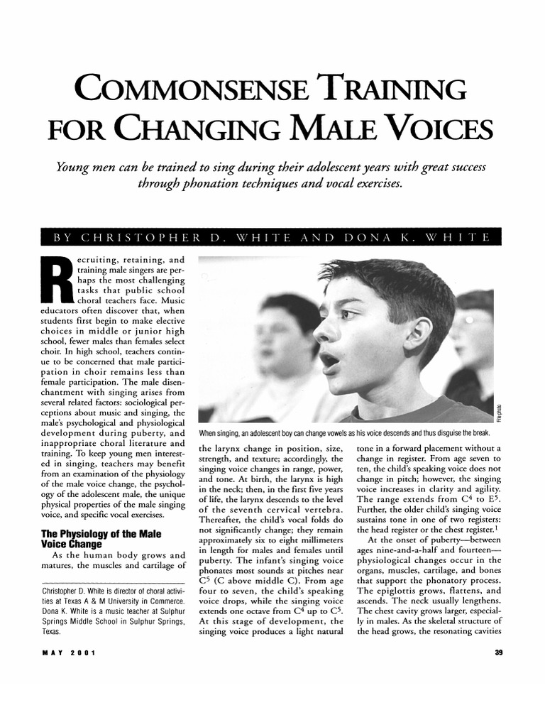 Common Sense Training For Changing Male Voices. | PDF | Singing | Human ...