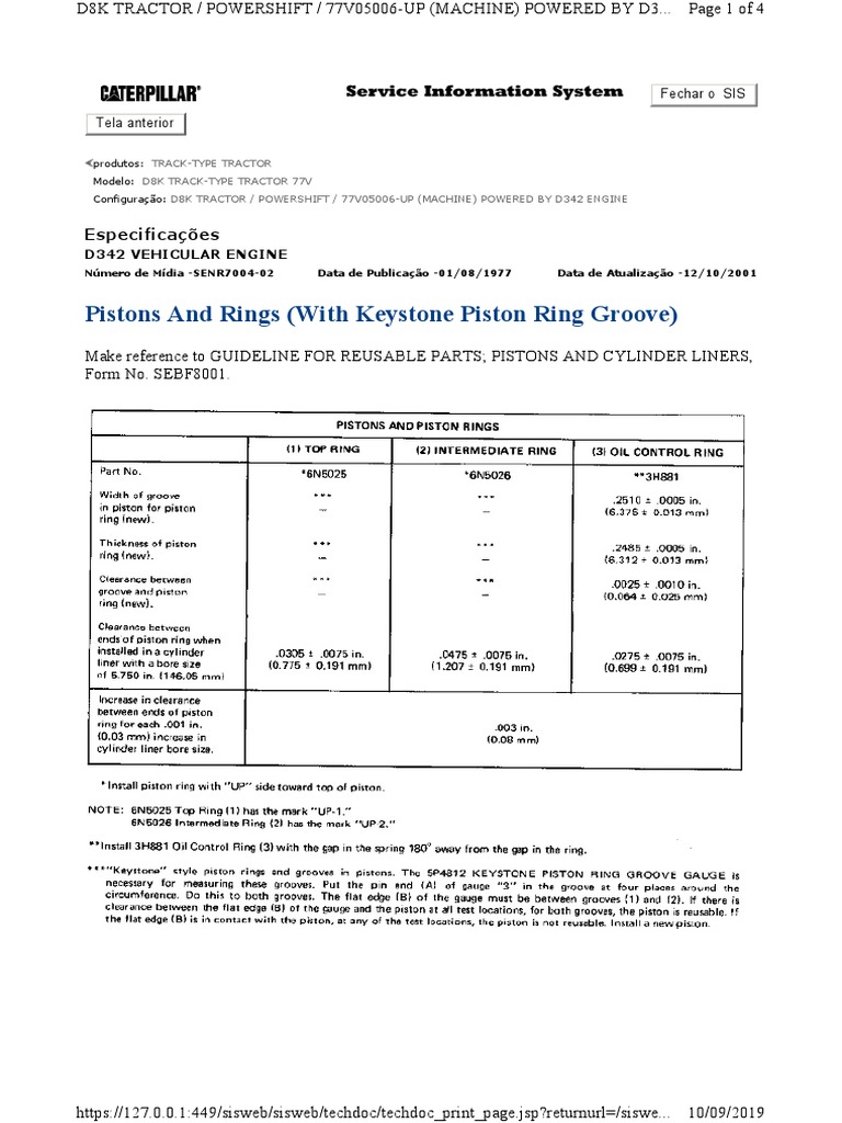 Pistons and Rings (With Keystone Piston Ring Groove) d342 | PDF