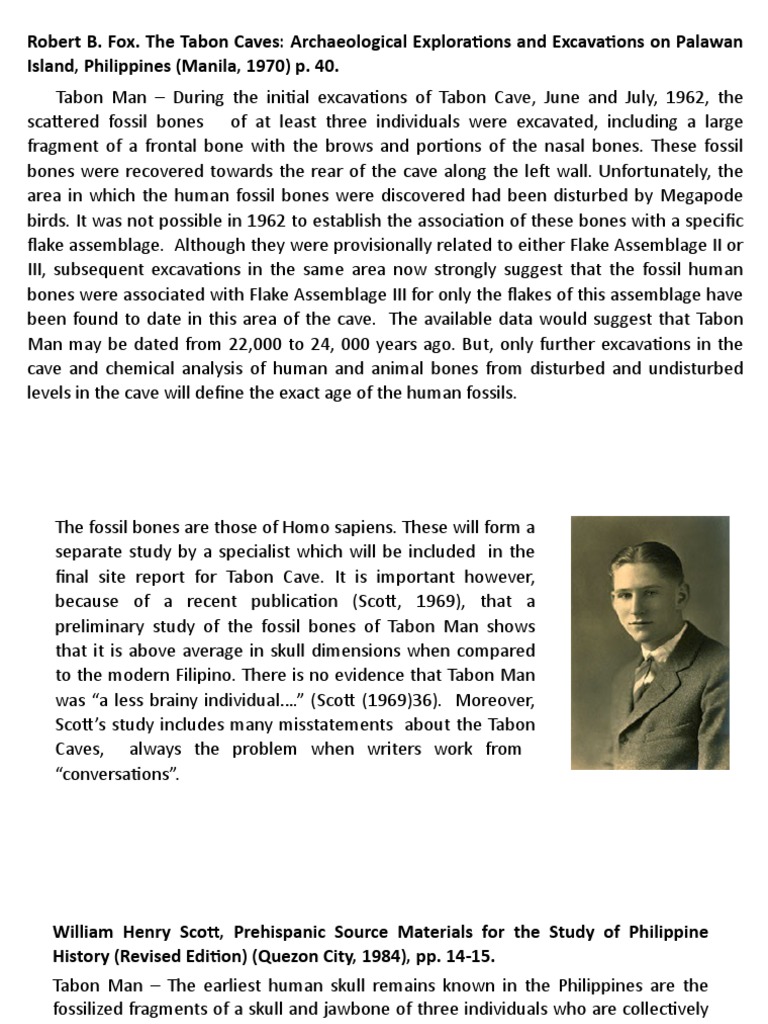 Tabon Man: Fossils and Findings | PDF | Stone Age | Human Evolution