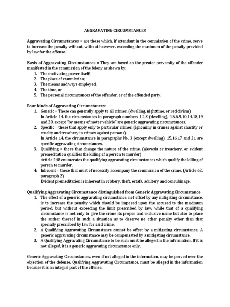Understanding Aggravating Circumstances | PDF | Robbery | Crime & Violence