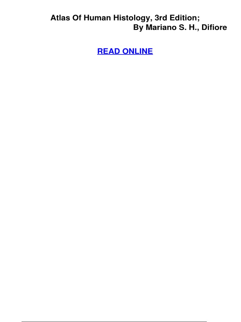 Atlas of Human Histology 3rd Edition | PDF