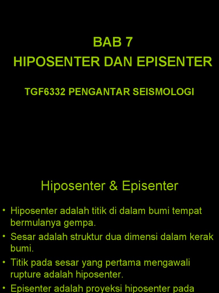 Hiposenter dan Episenter | PDF