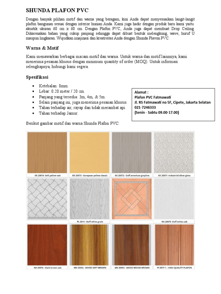 Katalog Shunda Plafon PVC Terbaru | PDF