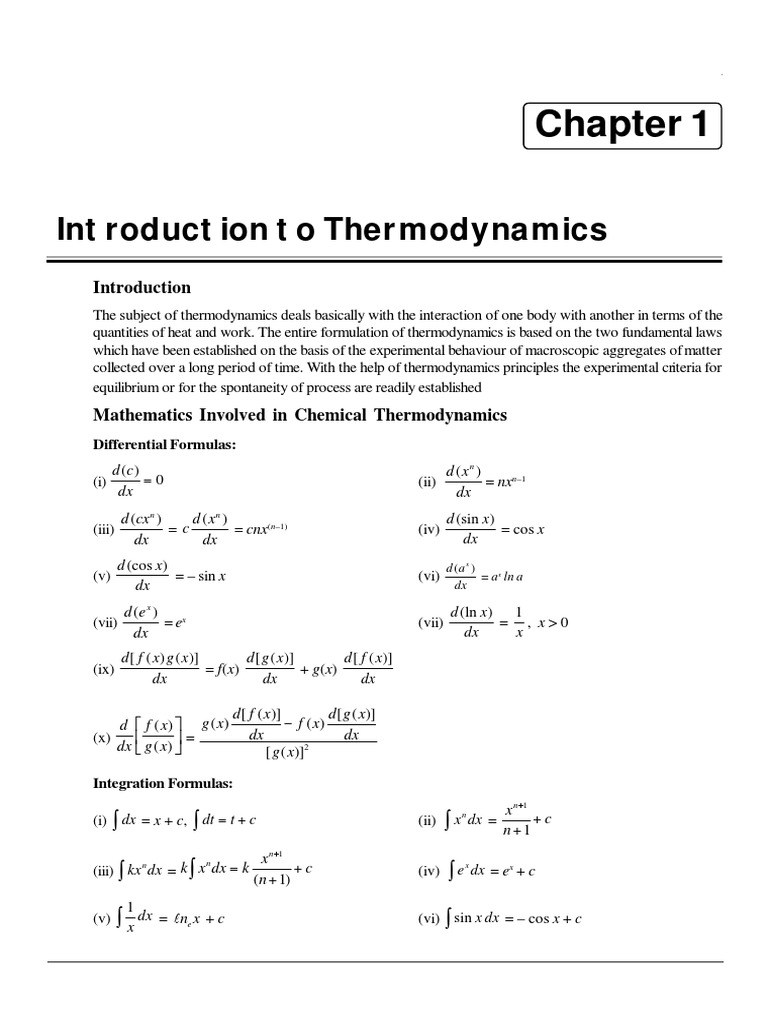 Introduction To Thermodynamics | PDF | Derivative | Heat
